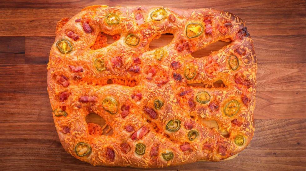 Fougasse With Bacon, Cheese & Jalapenos - ChainBaker